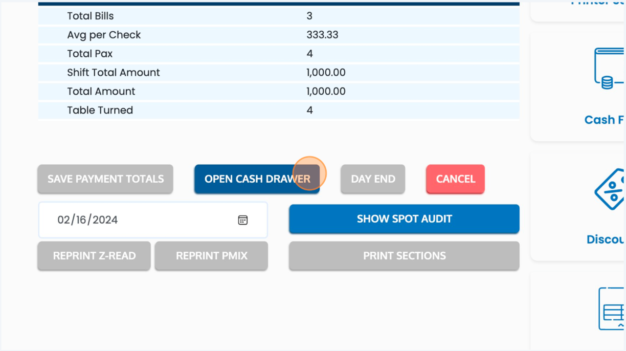 How to "Day End" by using Show Spot Audit.