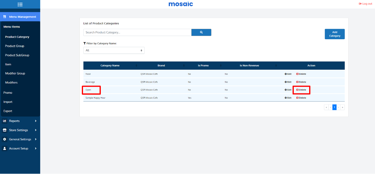 How to Remove Open Item