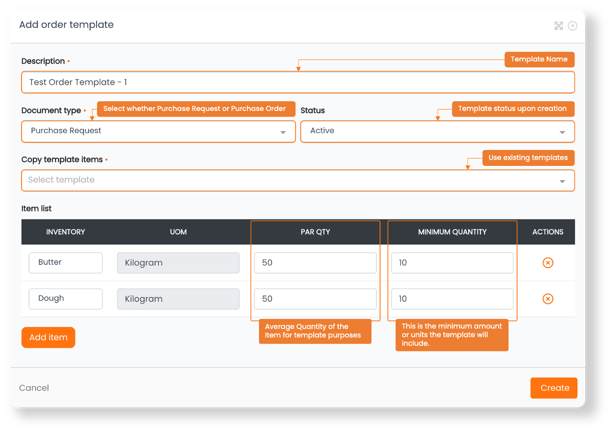 Understanding Order Template